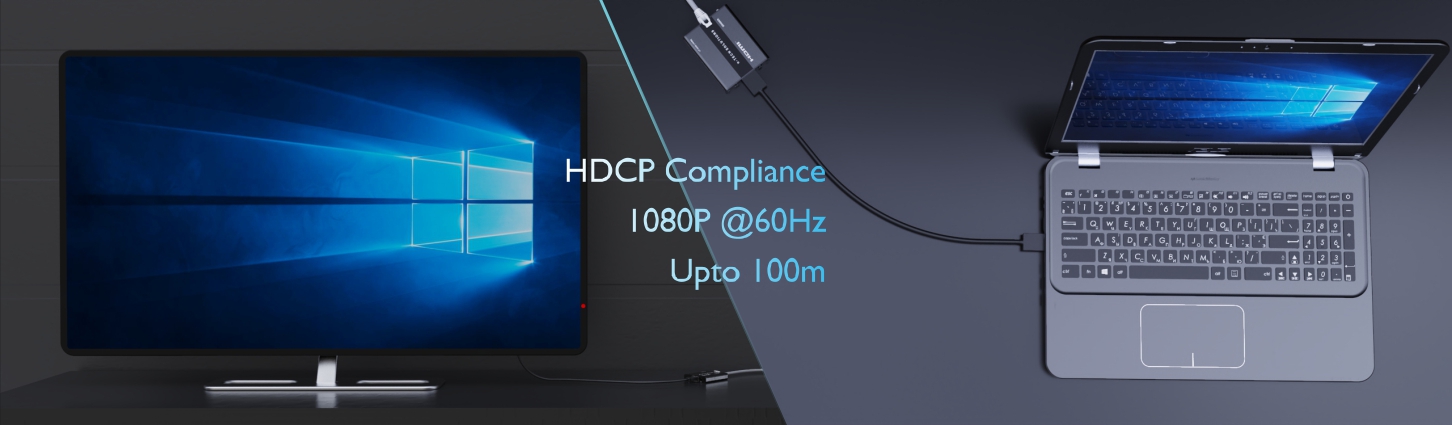 16BD01 HDMI EXTENDER OVER CAT 6 100M - N-Tech